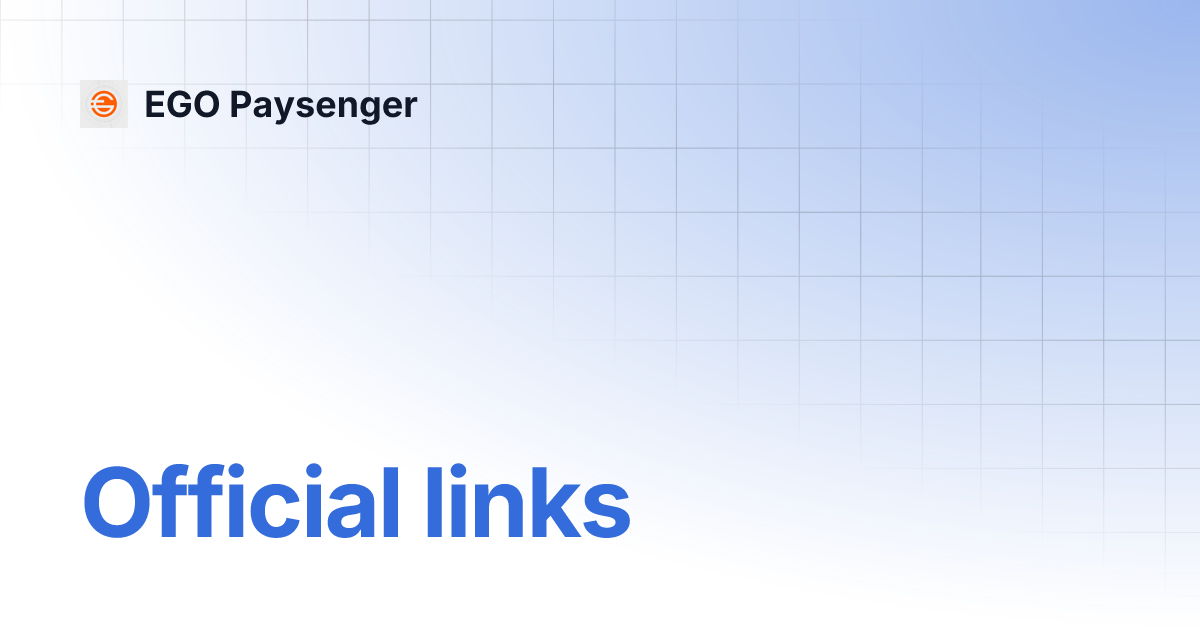 Official links | EGO Paysenger